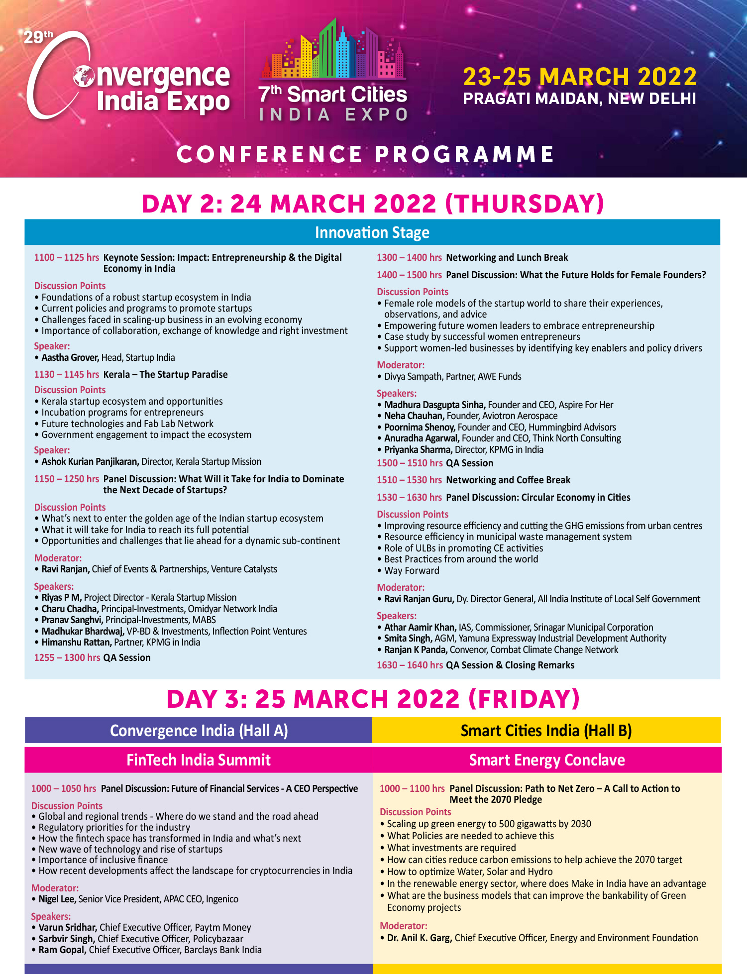 Conference Programme - Convergence India expo