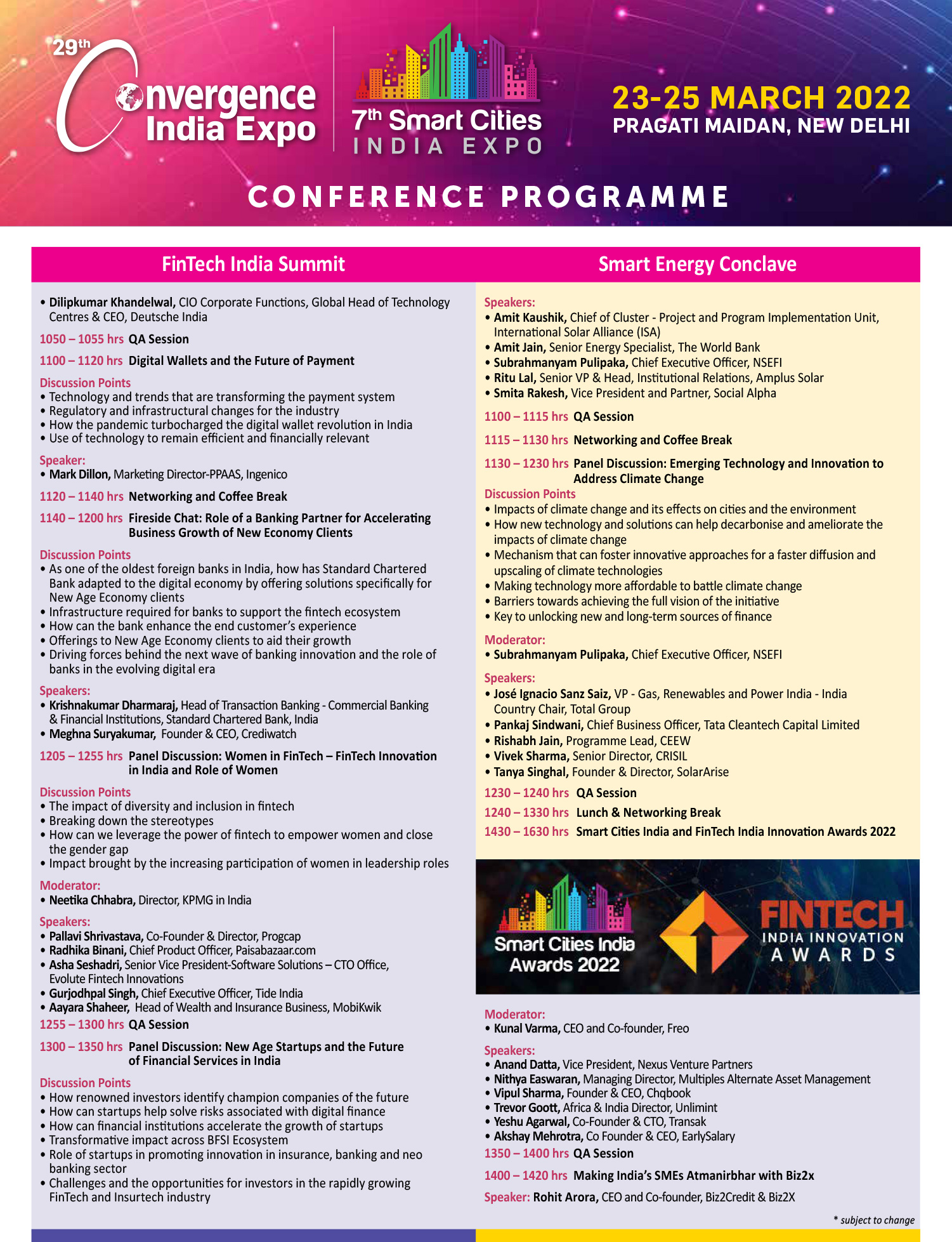 Conference Programme - Convergence India expo
