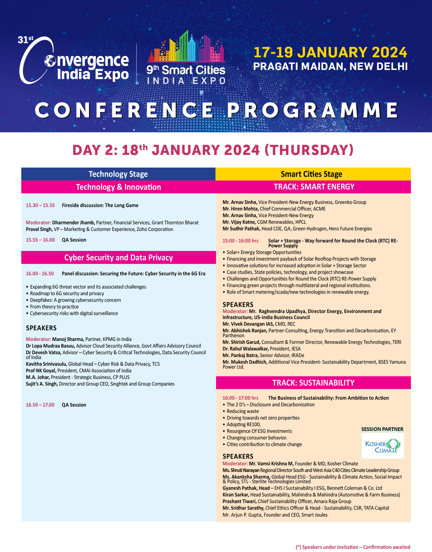 Conference Programme - Convergence India expo